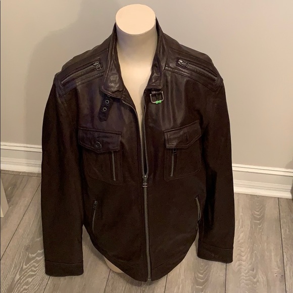 7 Diamonds | Jackets & Coats | Mens Brown Leather Jacket | Poshmark
